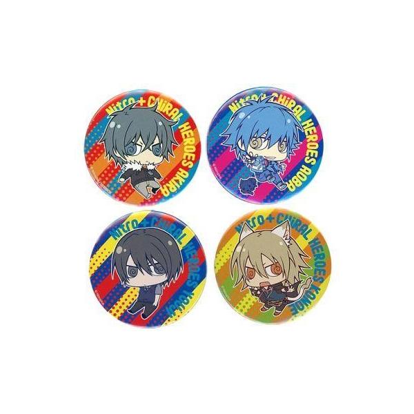 商品名：中古バッジ・ピンズ(キャラクター) [単品] ヒーローズ缶バッジ(4個セット) 「C81 ニトロプラス キラルセット」商品解説■コミックマーケット81(C81/2011年冬)にて販売された「ニトロプラス キラルセット」のうち【ヒーロ...