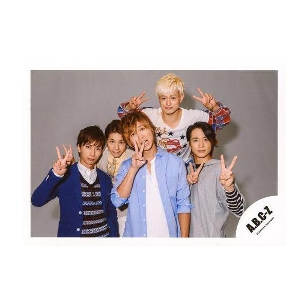 商品名：中古生写真(ジャニーズ) A.B.C-Z/集合(5人)/横型・上半身・センター橋本・右手ピース噛み・河合塚田両手ピース・背景グレー/16秋「ABC座2016」パンフ＆グッズ撮影/公式生写真生写真(ジャニーズ)/アイドル/A.B.C-Z