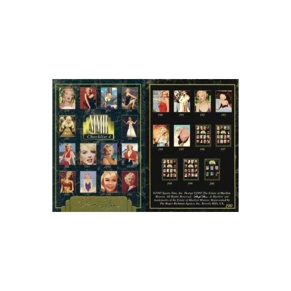 商品名：中古コレクションカード(女性) 199[Checklist4]：マリリン・モンロー/Checklist4/1995 Sports Time MARILYN MONROE Trading Cards 4コレクションカード(女性)/19...