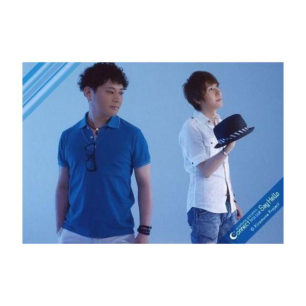 商品名：中古生写真(男性) CONNECT/岩田光央・鈴村健一/横型・膝上・衣装青・白・帽子黒/「Kiramune Presents CONNECT First Live〜Say Hello〜」ブロマイド生写真(男性)/声優/CONNECT
