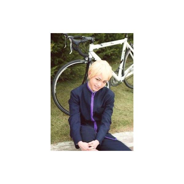 商品名：中古生写真(男性) 桝井賢斗(水田信行)/膝上・制服・座り・笑顔・キャラクターショット/舞台『弱虫ペダル』 インターハイ篇 The Second Order ブロマイド生写真(男性)/俳優