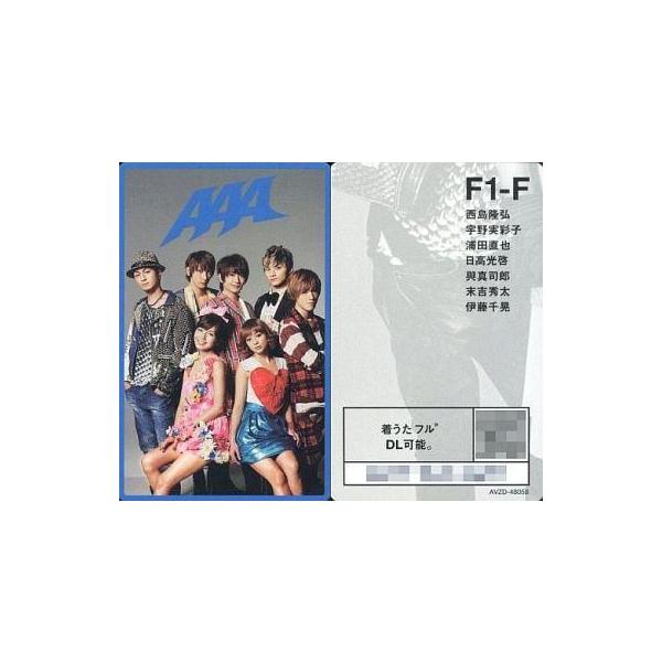 商品名：中古コレクションカード(男性) F1-F：AAA/集合(7人)/TanoCa「Thank you」 AAA“TanoCa”着うたフル(R)ver.(AVZD-48058)コレクションカード(男性)/TanoCa「Thank you」...
