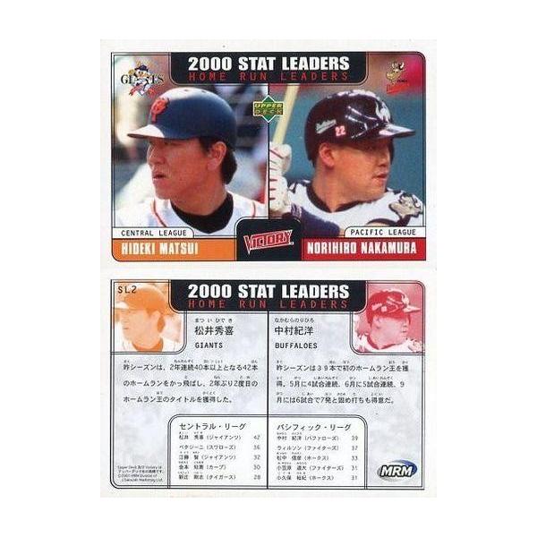 商品名：中古スポーツ SL2 [STAT LEADERS] ： 松井秀喜・中村紀洋/ホームラン王/「読売ジャイアンツ・大阪近鉄バファローズ」スポーツ/2001 UpperDeck VICTORYレア度：STAT LEADERS