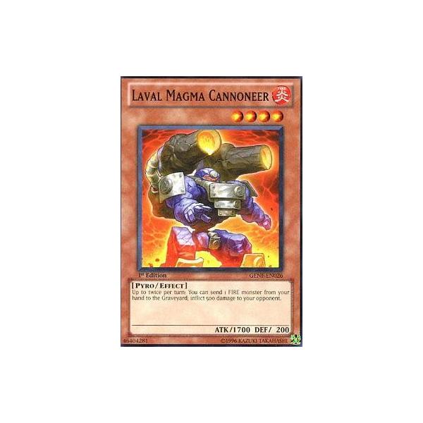 商品名：中古遊戯王 GENF-EN026[N]：Laval Magma Cannoneer/ラヴァルのマグマ砲兵遊戯王/N/効果モンスター/英語版/Generation Force分類：効果モンスター/レア度：Nシリーズ：英語版/Gener...