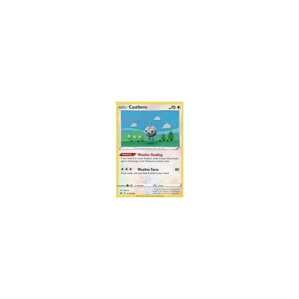 商品名：中古ポケモンカードゲーム 121/198[●(C)]：Castform/ポワルンポケモンカードゲーム/●(C)/ノーマル/英語版/Sword ＆ Shield-Chilling Reign分類：ノーマル/レア度：●(C)シリーズ：英...