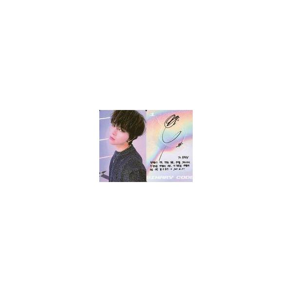 商品名：中古コレクションカード(男性) ONEUS/RAVN(レイブン)/裏面紫・印刷サイン・メッセージ入り/CD「Binary Code(ONE ver.)」封入特典フォトカードコレクションカード(男性)/CD「Binary Code(O...