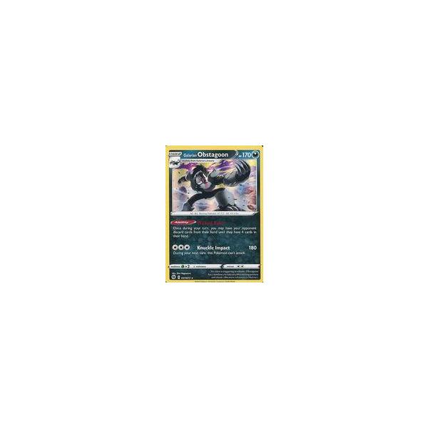 商品名：中古ポケモンカードゲーム 037/073[★(R)]：(キラ)Galarian Obstagoon/ガラルタチフサグマポケモンカードゲーム/★(R)/悪/英語版/Champion’s Path分類：悪/レア度：★(R)シリーズ：英語...