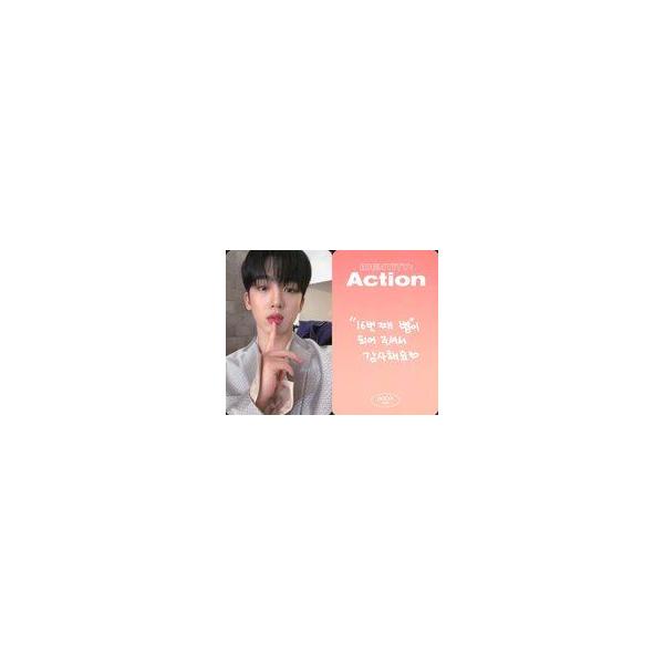 商品名：中古コレクションカード(男性) WEi/キム・ヨハン(Kim YoHan)/裏面赤・印刷メッセージ入り/CD「IDENTITY：Action」(Ocean ver)封入特典メッセージフォトカードコレクションカード(男性)/CD「ID...