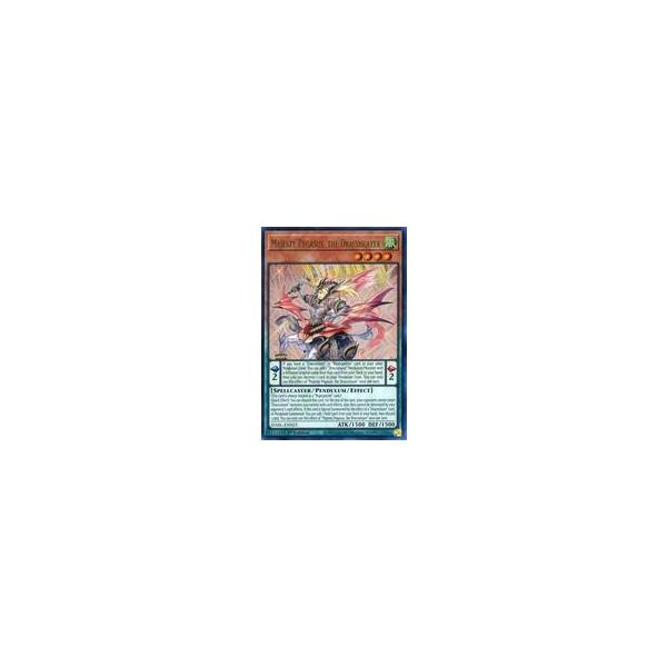 商品名：中古遊戯王 DABL-EN023[UR]：Majesty Pegasus the Dracoslayer/竜剣士マジェスティP遊戯王/UR/ペンデュラムモンスター/英語版/Darkwing Blast分類：ペンデュラムモンスター/レ...