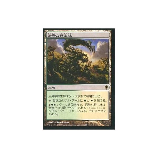 商品名：中古マジックザギャザリング 144/145[R]：【WWK】活発な野生林/Stirring Wildwoodマジックザギャザリング/日本語版/R/土地/ワールドウェイク分類：土地/レア度：R