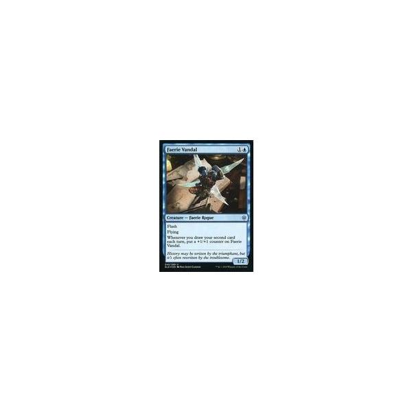 商品名：中古マジックザギャザリング [UC]：【FOIL】Faerie Vandal/フェアリーの荒らし屋マジックザギャザリング/英語版FOIL/UC/エルドレインの王権/青分類：青/レア度：UC分類：青/レア度：UC