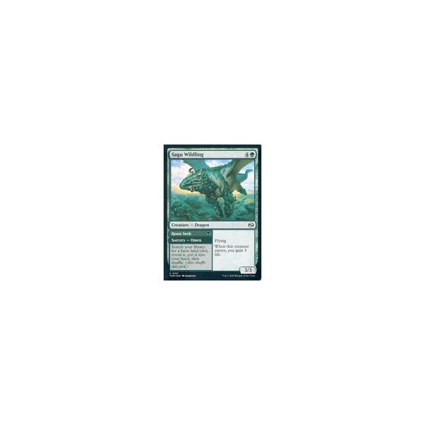商品名：中古マジックザギャザリング 0157[C]：【TDM】【FOIL】Sagu Wildling/Roost Seek/サグの原生龍/止まり木探しマジックザギャザリング/英語版FOIL/C/緑/タルキール：龍嵐録分類：緑/レア度：Cシリ...
