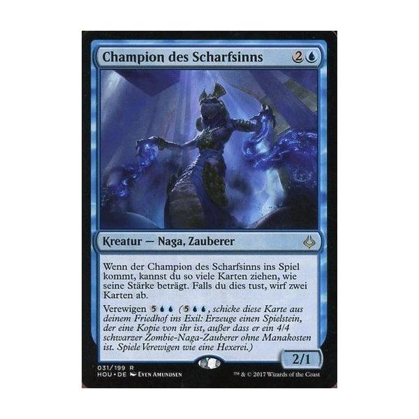 商品名：中古マジックザギャザリング [R]：【ドイツ語版】Champion of Wits/機知の勇者マジックザギャザリング/ドイツ語版/R/破滅の刻/青分類：青/レア度：R分類：青/レア度：R