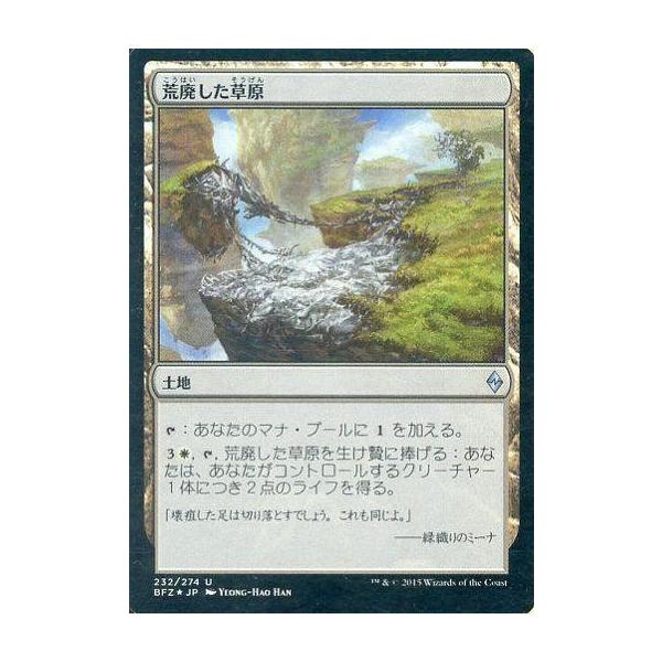 商品名：中古マジックザギャザリング 232/274[U]：【FOIL】荒廃した草原/Blighted Steppeマジックザギャザリング/日本語版FOIL/U/戦乱のゼンディカー分類：土地/レア度：U