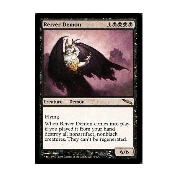 商品名：中古マジックザギャザリング 75/306[R]：【MRD】Reiver Demon/強奪する悪魔マジックザギャザリング/英語版/R/黒/Mirrodin(ミラディン)分類：黒/レア度：Rシリーズ：Mirrodin(ミラディン)商品解...