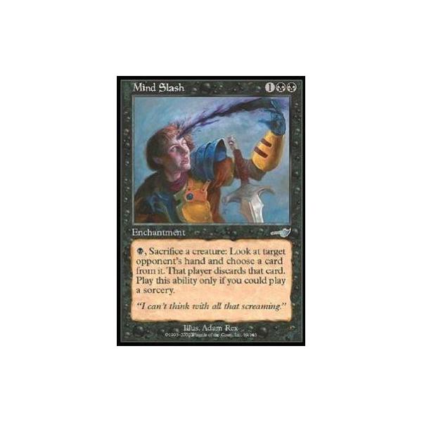 商品名：中古マジックザギャザリング 59/143[U]：【NEM】Mind Slash/精神創傷マジックザギャザリング/英語版/U/黒/NEMESIS(ネメシス)分類：黒/レア度：Uシリーズ：NEMESIS(ネメシス)商品解説■「マジック：...