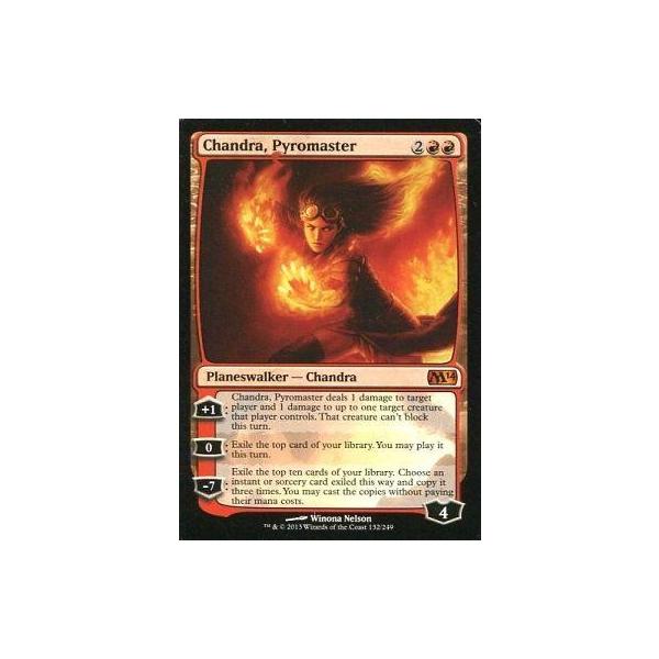 商品名：中古マジックザギャザリング [神話R]：Chandra， Pyromaster/紅蓮の達人チャンドラマジックザギャザリング/英語版/神話R/基本セット2014/赤分類：赤/レア度：神話R分類：赤/レア度：神話R