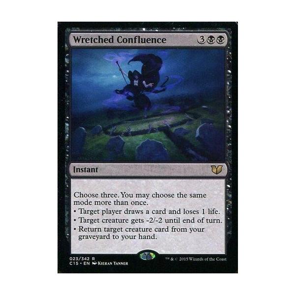 商品名：中古マジックザギャザリング 023/342[R]：【C15】Wretched Confluence/不憫の合流点マジックザギャザリング/英語版/R/黒/統率者2015分類：黒/レア度：R