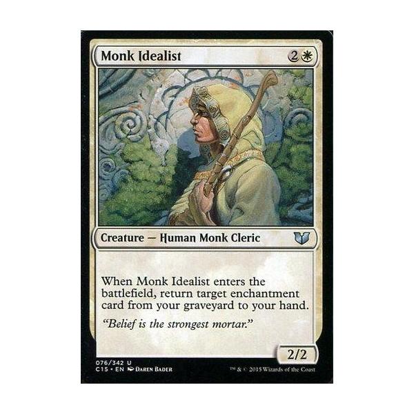 商品名：中古マジックザギャザリング 076/342[U]：【C15】Monk Idealist/理想主義の修道士マジックザギャザリング/英語版/U/白/統率者2015分類：白/レア度：U