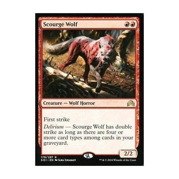 商品名：中古マジックザギャザリング [R]：Scourge Wolf/災いの狼マジックザギャザリング/英語版/R/イニストラードを覆う影/赤分類：赤/レア度：R分類：赤/レア度：R