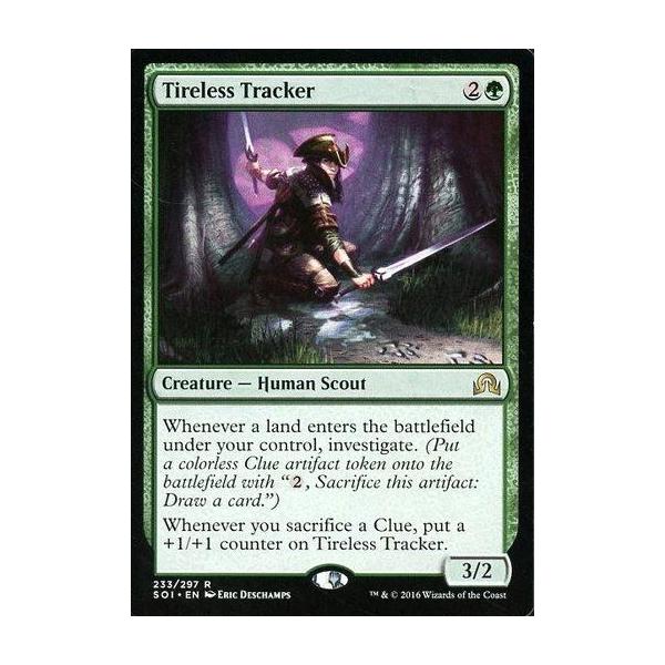 商品名：中古マジックザギャザリング [R]：Tireless Tracker/不屈の追跡者マジックザギャザリング/英語版/R/イニストラードを覆う影/緑分類：緑/レア度：R分類：緑/レア度：R
