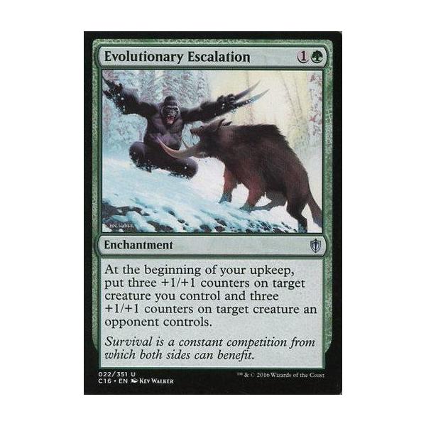 商品名：中古マジックザギャザリング 022/351[U]：【C16】Evolutionary Escalation/進化増大マジックザギャザリング/英語版/U/緑/統率者2016分類：緑/レア度：U