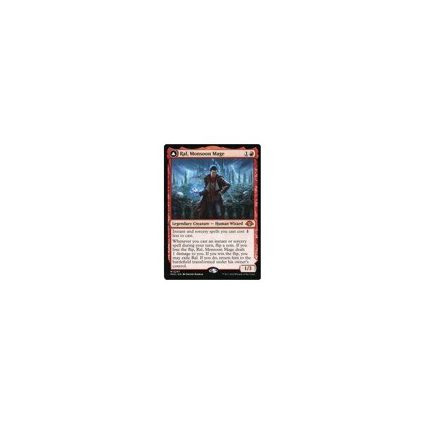 商品名：中古マジックザギャザリング 0247[神話R]：【MH3】Ral  Monsoon Mage/Ral  Leyline Prodigy/モンスーンの魔道士、ラル/力線の神童、ラルマジックザギャザリング/英語版/神話R/赤/マルチカラ...