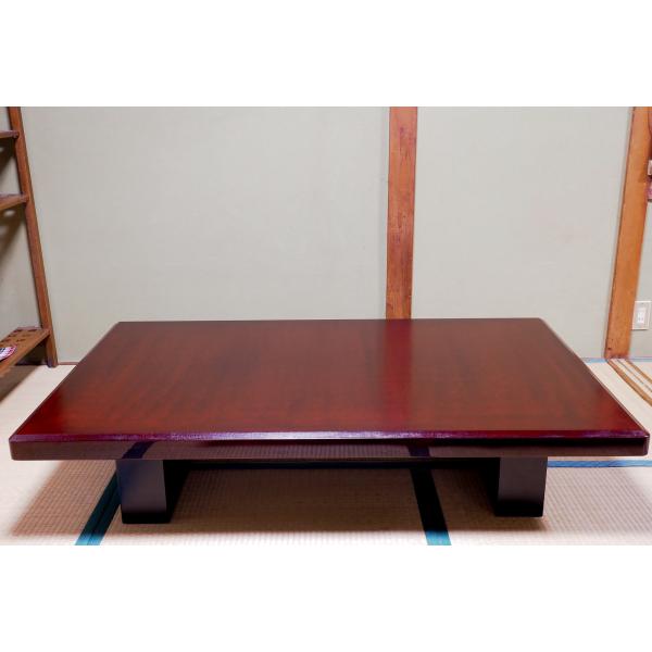 故・山本英明　作布目塗漆座敷テーブル　サイズ　155cm×90cm×テーブル厚10cm　足の高さ　20cm　又は　30cmのお好きな高さに調整可能。未使用新品。
