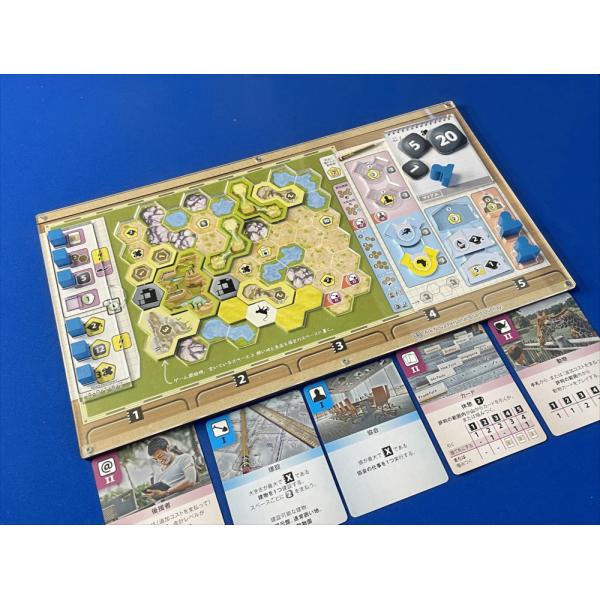 プレイ人数4人分の4枚&amp;アクリルパーツ収納オーガナイザー1枚＆収納ボックスセットです。ボードゲーム、アーク・ノヴァの駒が動かないようにする為のオリジナルオーバーレイ(個人ボード)素材オーバーレイ：レーザー加工したMDF板(板厚:約4...