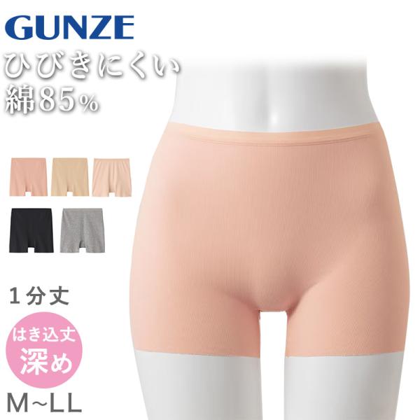 [サイズ]M(ヒップ:87-95cm)L(ヒップ:92-100cm)LL(ヒップ:97-105cm)[カラー]A：ブラックB：グレーモクC：ミスティピーチD：ペアベージュE：シャロンピンク[素材・加工]本体：綿85％、ポリウレタン15％　テ...