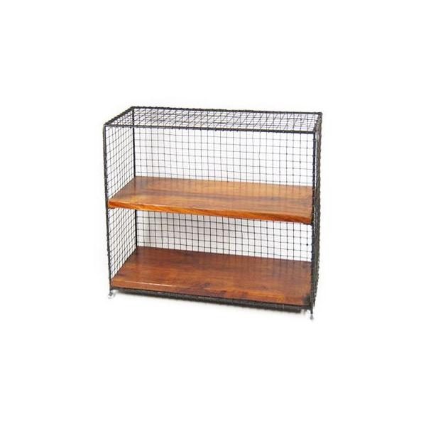 ワイヤーネット状のアイアンケージと、木目の綺麗なシーシャムの棚板を組み合わせた飾り収納棚、スタンドラック。 大きすぎない扱いやすい大きさで、スペースを有効に使いながら収納とディスプレイが楽しめるアイアンのインテリア雑貨です。 本棚、マガジン...