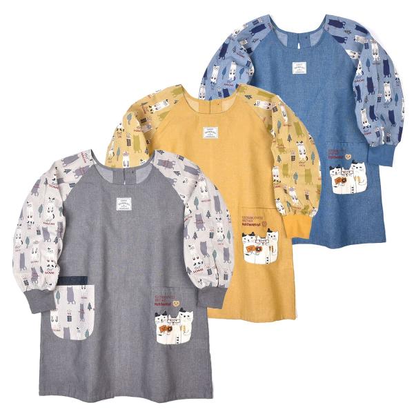 【発売日：2023年07月14日】ブランド：クスグルジャパン Kusuguru Japan品　番　：23-6506品　名　：ネコまるけ   釦リボンあきリブカッポウカラー　：#1/GY グレー、#2/YE イエロー、#3/BL ブルーサイズ...