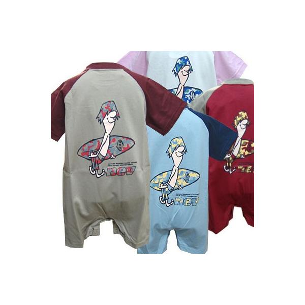 カモフラ柄を取り入れたコミカルなキャラクターがかわいい！ラグラン切替とおしゃれなカラー配色も魅力です。贈り物にもお勧め★素材：綿100％サイズ(着丈/身幅),70-80(43.5/30.5),80-90(47/31.5)お買得デー　５のつく...