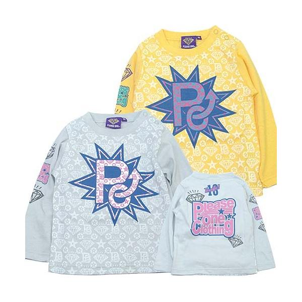 インパクトのあるフロントのロゴ、モノグラムの総柄が◎。サーフテイストなロンTです。バックと腕のダイヤプリントもカッコいい☆　※80-95cm は肩部分にホックが付いています。　参考寸法（平置き採寸です、商品により若干の個体差がございます）　...