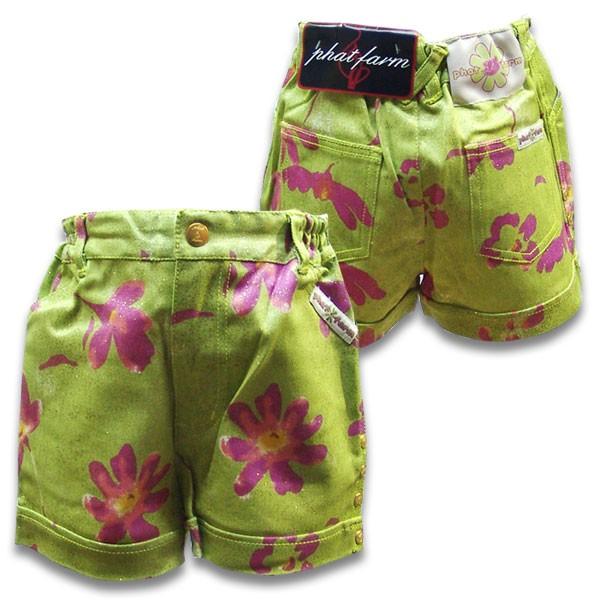 品質：綿98% スパンデックス2%　サイズ(総丈/ウエスト/股下),3才(90cm)(24/23/3),4才(100cm)(26/25/4)※cmコメント：花柄のショートパンツ。ストレッチ素材ですが少し固めです。