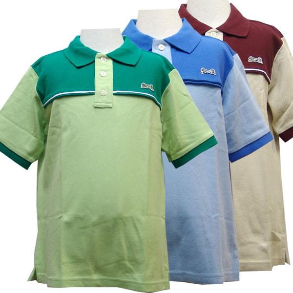 レトロな色合いのシンプルなポロシャツです。素材：COTTON 95％ SPANDEX 5％サイズ(着丈/身幅/袖丈),2T(42.5/34),3T(45/35),4(48.5/38.5),5(51/39.5),6(53/40),7(55/4...