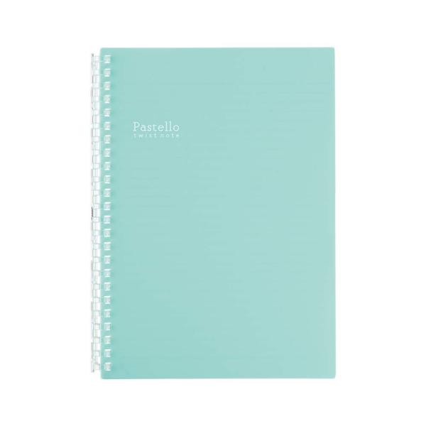 リヒトラブ 開く リングノート ツイストノート A5S Pastello 24穴 ライトグリーン N1958-19 ・【サイズ】幅154mm×奥行12mm×高さ210mm 【重量】96g・【仕様】A5・S型（24穴）・【収容量】リーフ30枚...