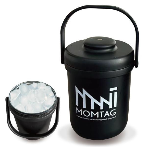 【MOMTAG】真空二重構造ステンレスアイスペール HDL-0524/ヒロコーポレーション/氷入れ ・■生産地：中国・■素材・成分：本体内側：SUS304　本体外側：SUS201　ふた、ハンドル：PP　保護ケース：：600Dポリエステル・付...
