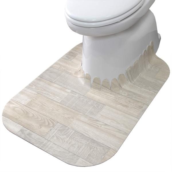 サンコー ずれない トイレマット 拭ける 床汚れ防止 ロング ホワイト ウッド 60×85cm おくだけ吸着 日本製 KV-18 ・【おくだけ吸着】置くだけで、ずれない吸着タイプのトイレマットです。掃除機を掛けても吸いあがらない吸着力でお掃...