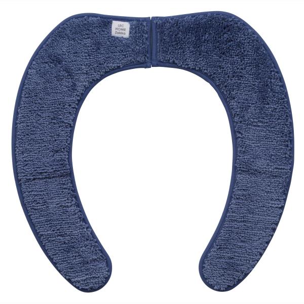 レック(LEC) ぴたQ 吸着 べんざシート 極上もこふわ タフト生地 (ネイビー) 全型対応/貼るタイプ/洗濯OK/薄型パッケージタイプ ・O型、U型どの便座でもOK！暖房OFFで節電になります。・しっかり吸着するので便座を立てても落ちた...