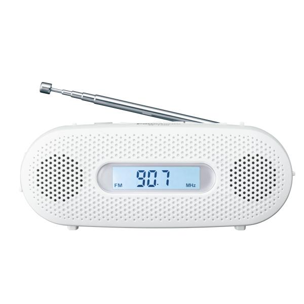 パナソニック FM-AM 2バンドレシーバー ホワイト RF-TJ20-W ・AMラジオ番組がFM放送で聴けるワイドFM(FM補完放送)対応・乾電池がなくてもラジオ・ライトが使える手回し充電対応・聴き取りやすい2スピーカー搭載(モノラル)・...