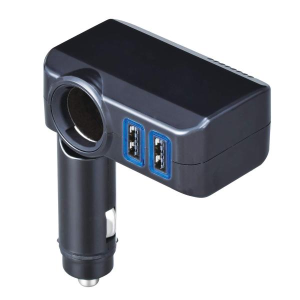 セイワ(SEIWA) 車内用品 シガーソケット増設分配器 ソケット1連+USB2ポート ダイレクト挿入タイプ ブラック DC12V専用 F310 USB出力 4.8A ブルーLED 角度調節 自動識別IC機能 ・50年以上も国内カー用品市場...