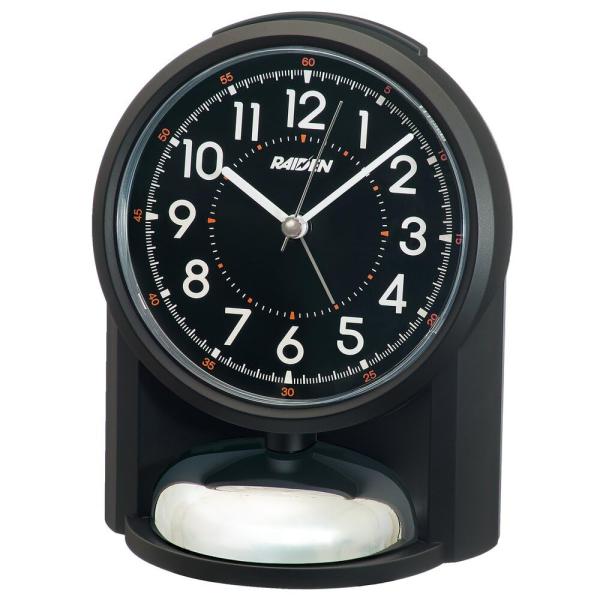 セイコークロック(Seiko Clock) 目覚まし時計 置き時計 アナログ 大音量 黒 PYXIS ピクシス RAIDEN ライデン 149×116×113mm NR454K ・スイープ秒針・スヌーズ、ライト・付属品:電池(単3アルカリ×...