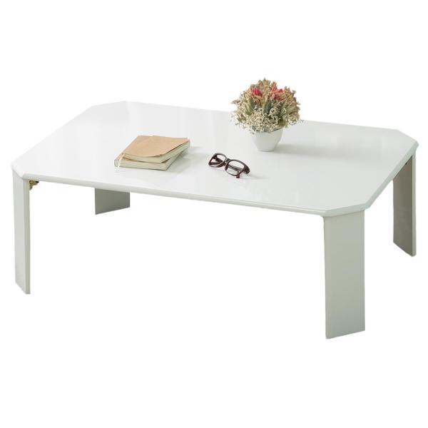 不二貿易 ローテーブル 折りたたみテーブル 幅90×奥行60×高さ32cm ホワイト UV塗装 お手入れ簡単 角が丸い ルーチェ 38418 ・サイズ:幅90×奥行60×高さ32cm・フラットデザインの折りたたみテーブル・原産国:ベトナム・...