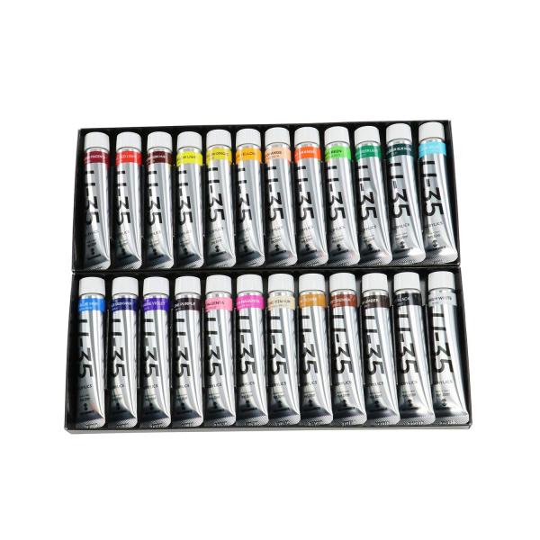 ターナー色彩 アクリル絵具 U-35 ヘビーボディータイプ 24色セット UA02024C 20ml ・サイズ:277×117×44mm・内容:20mlアクリル絵具24色・性質:乾燥後耐水性・素材:アクリルエマルジョン・顔料・添加剤・水・重...