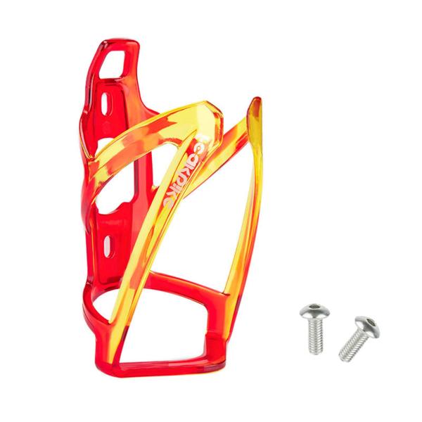 ? 自転車 ボトルケージ バイク ドリンクホルダー 軽量 伸縮性がよく、ボトルケージ装着工具付きの使い勝手の良いロードバイク/クロスバイク/マウンテンバイクなどのグラデーション一体成形に適している（レッドイエロー 1セット） ・【仕様】自転...