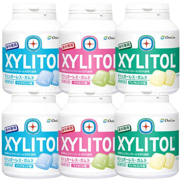 歯科医院専用　歯科用キシリトールガム(クリアミント・マスカット・アップルミント)153g（約90粒）/1個　3種6個セット ・市販品よりも歯の主成商品の説明【商品名】 ロッテ キシリトールガム ボトルタイプ 90粒×6個【内容量】 153g...