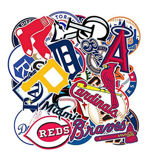 Baseball Team Fans Logo Stickers MLB Major League Baseball All 30 Teams Collection Waterproof Vinyl Sticker Include Twin...