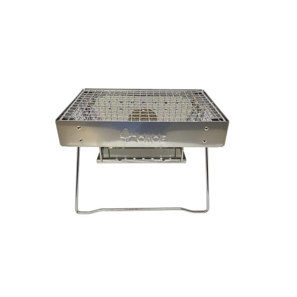 尾上製作所(ONOE) フォールディングファイアグリルコンパクト FG-1827 [ステンレス 焚き火台 キャンプ用品 バーベキュー コンロ グリル ソロ BBQ 七輪] ・燃焼効率の高い、小型のBBQコンロ兼焚き火台・約5?での薄型収納・...