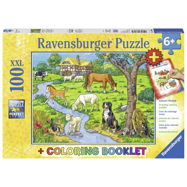 Ravensburger ラベンスバーガー ジグソーパズル 100ピース 牧場の動物たち(ぬりえ付き) 13696 4 ・お子様向けの100ピースのパズルです。・ラベンスバーガーのパズルは丈夫に作られているので、繰り返し遊んでいただけます。...